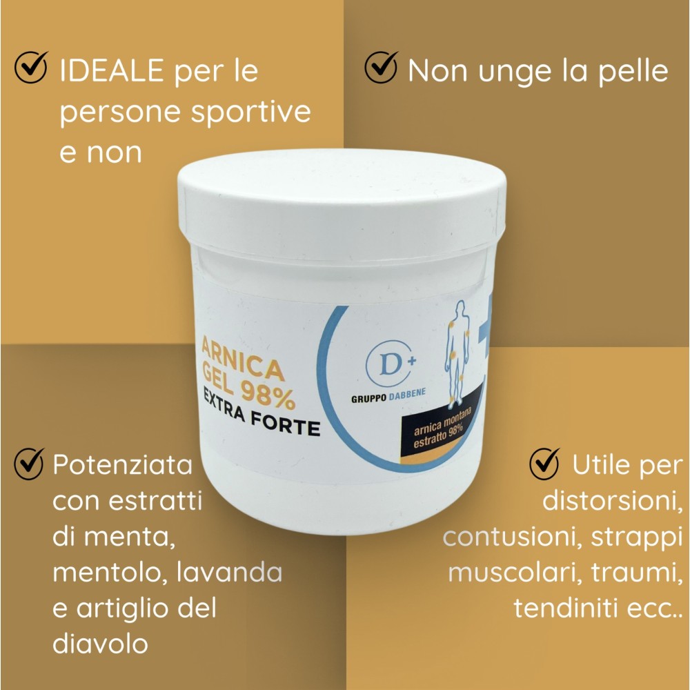 Arnica Gel 98% Extra Forte | Sollievo Naturale per Dolori